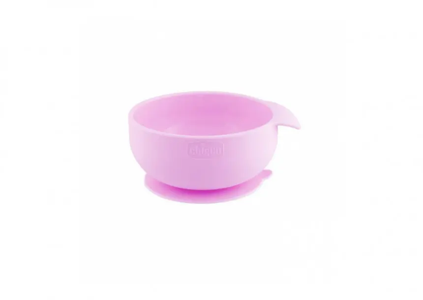 CHICCO VAKUMSKI SILIKONSKI TANJIR,  6M+, ROZE