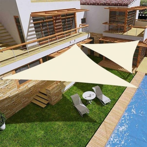 MULTIGARDEN Trostrano suncobran jedro 3×3×3 m, vodootporno, bež -