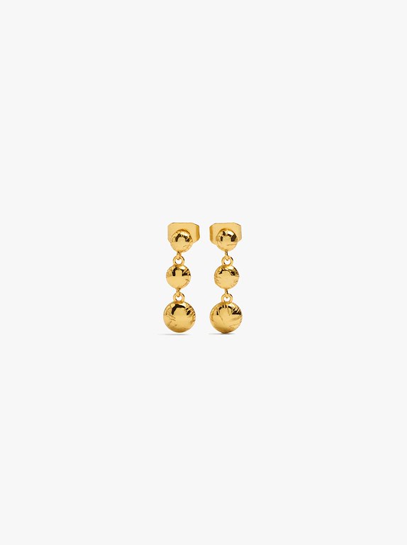 SEMI-SPHERE EARRINGS WITH GOLD PLATED 18K