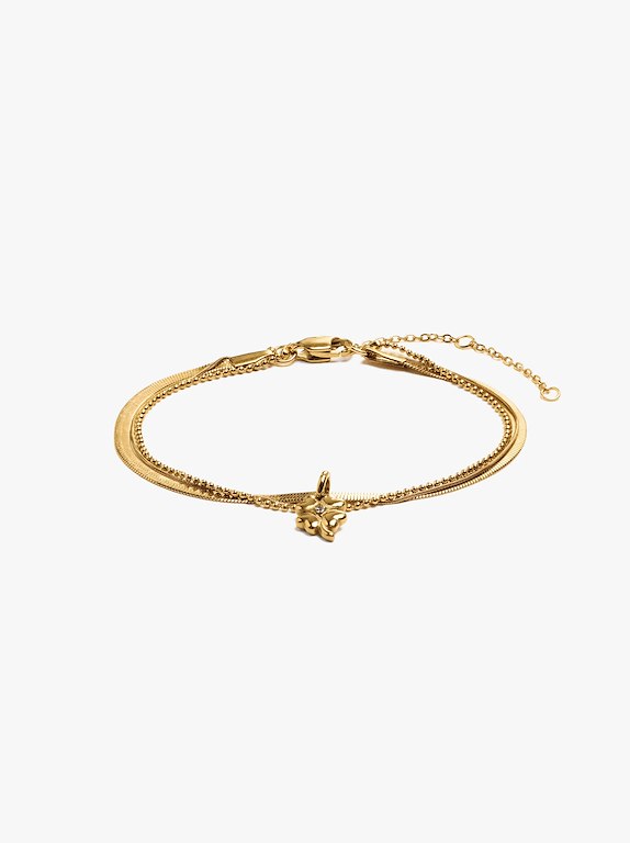 MULTI-BRACELET WITH PENDANT - STAINLESS STEEL