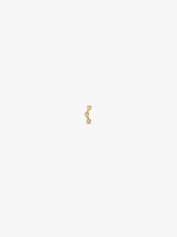 INDIVIDUAL EARRING WITH ZIRCONIAS - 925 SILVER 18K GOLD PLATED