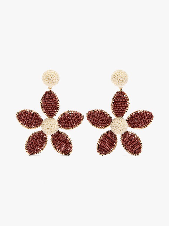 MAXI FLOWER EARRINGS WITH BEADS