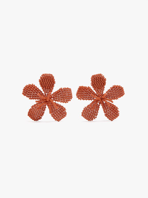MAXI FLOWER EARRINGS WITH BEADS