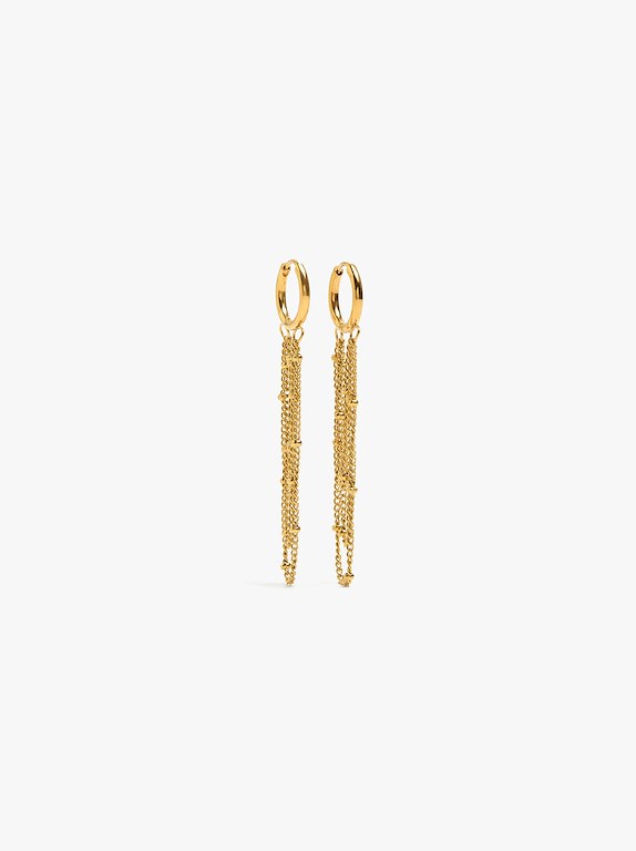 HOOP EARRINGS WITH CHAINS - STAINLESS STEEL