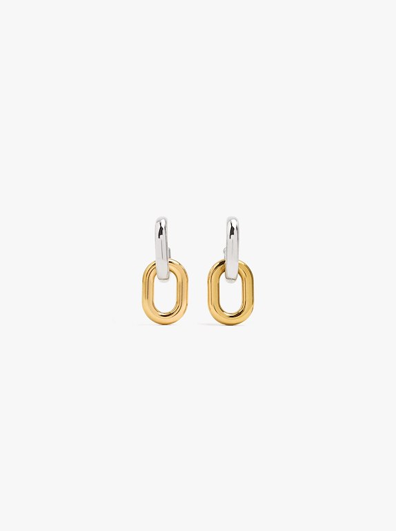 BICOLOR INTERTWINED HOOP EARRINGS - STAINLESS STEEL