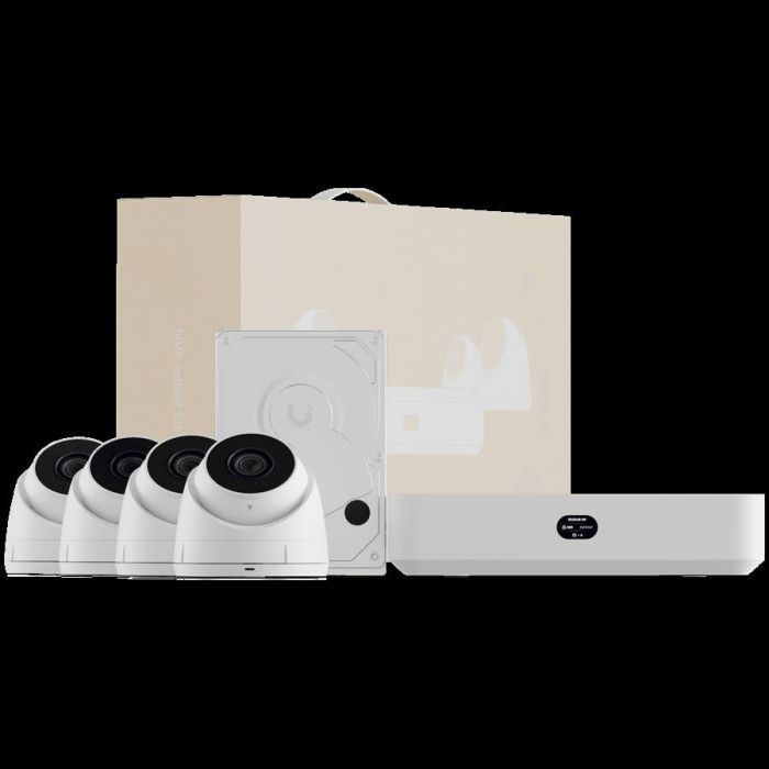Ubiquiti UniFi UNVR-Instant-KIT-EU Compact Protect NVR Kit, includes (1) UniFi Protect NVR Instant with (4) G5 Turret Ultra cameras and (1) 1TB HDD, delivering an all-in-one solution for fast and ...