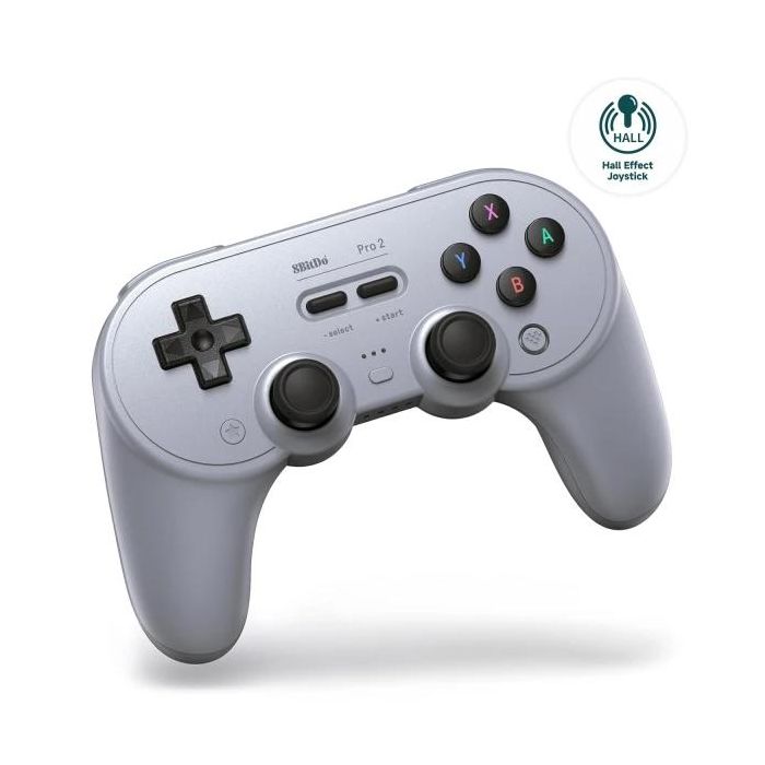 Bežični gamepad 8BitDo Pro 2 BT/2.4Ghz/Multi platform/Vibracija/Hall Effect/TMR/Gray