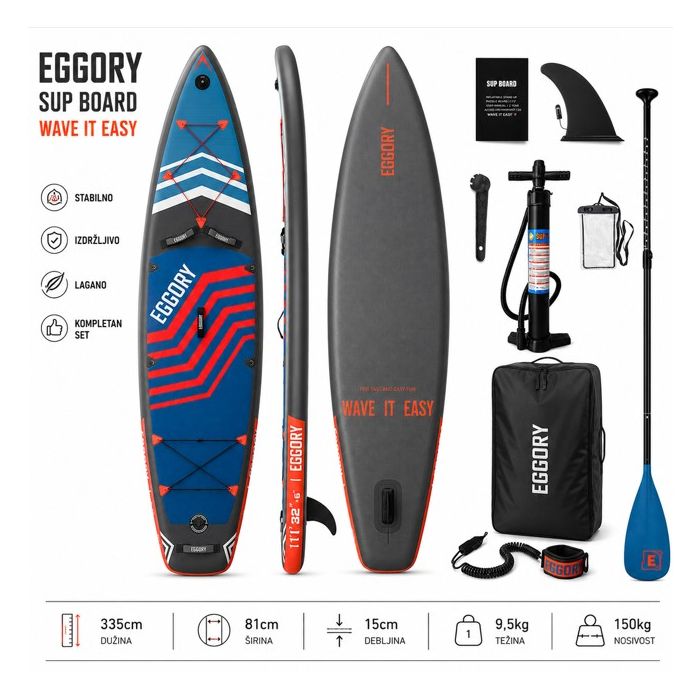 Eggory SUP daska na naduvavanje XL 335x81x15cm