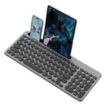 KS184 WIRELESS KEYBOARD AND MOUSE SET WITH TABLET/SMARTPHONE STAND - BLACK