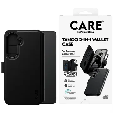 SAMSUNG GALAXY S26+ PANZERGLASS CARE TANGO 2-IN-1 WALLET CASE - MAGSAFE COMPATIBLE - BLACK