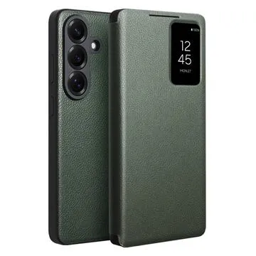 SAMSUNG GALAXY S26 QIALINO SMART VIEW FLIP KOŽNA MASKA - ZELENA