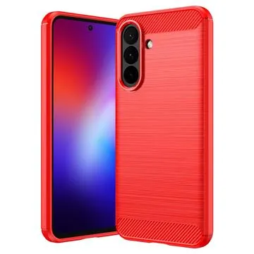 SAMSUNG GALAXY A27 BRUSHED TPU CASE - CARBON FIBER - RED