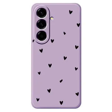 SAMSUNG GALAXY A37 HEART PATTERN SLIM TPU CASE - PURPLE / BLACK