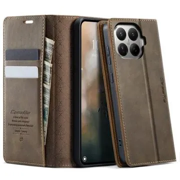 XIAOMI 17T CASEME 033 CALF TEXTURE WALLET CASE WITH RFID BLOCKING - COFFEE