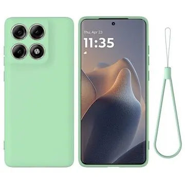 MOTOROLA EDGE 70 PRO LIQUID SILICONE CASE WITH HAND STRAP - GREEN