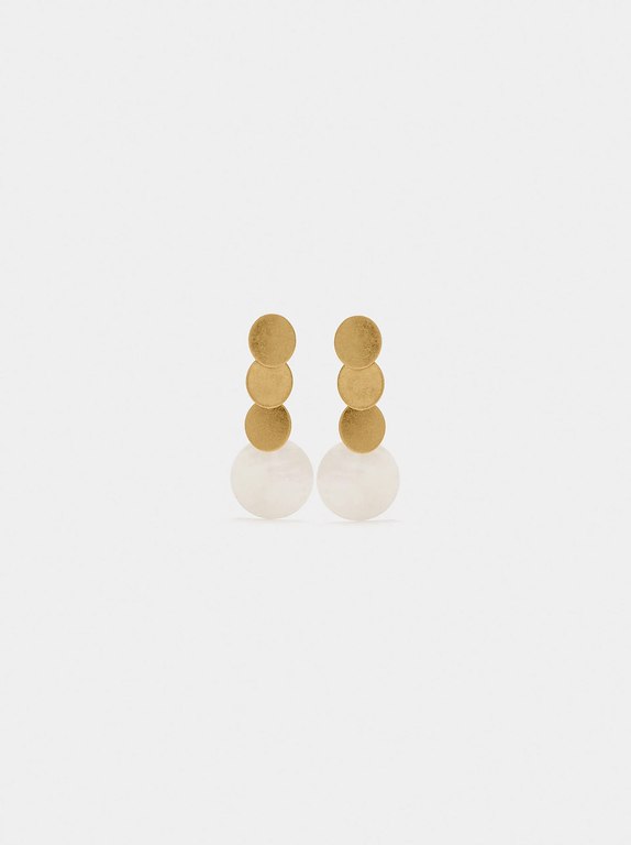 LONG ROUND EARRINGS AND SHELL