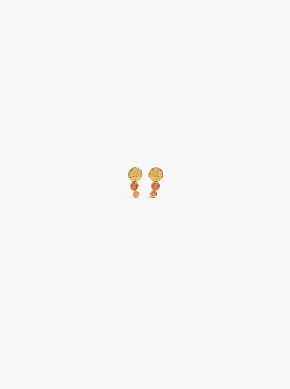 EARRINGS WITH STONES 18K GOLD PLATED - 925 STERLING SILVER