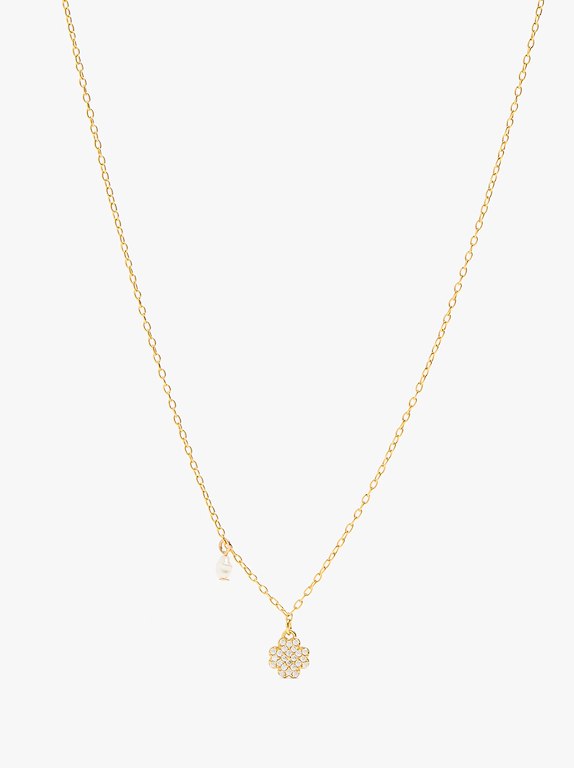 NECKLACE WITH CLOVER PENDANT GOLD PLATED 18K - 925 STERLING SILVER