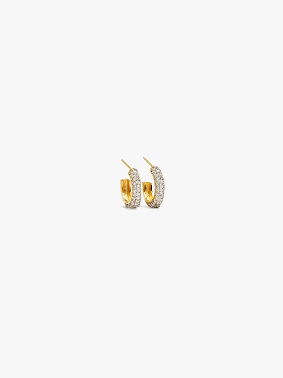 HOOP EARRINGS WITH ZIRCONIA - 925 STERLING SILVER