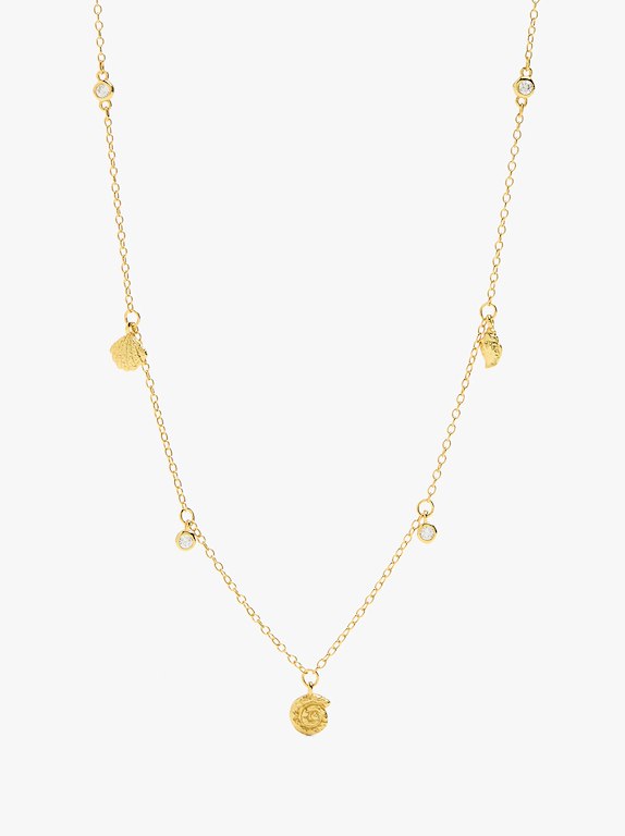 NECKLACE WITH CUBIC ZIRCONIA GOLD PLATED 18K - 925 STERLING SILVER