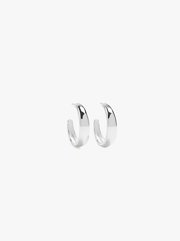 OPEN HOOP EARRINGS WITH SILVER PLATED - 925 STERLING SILVER