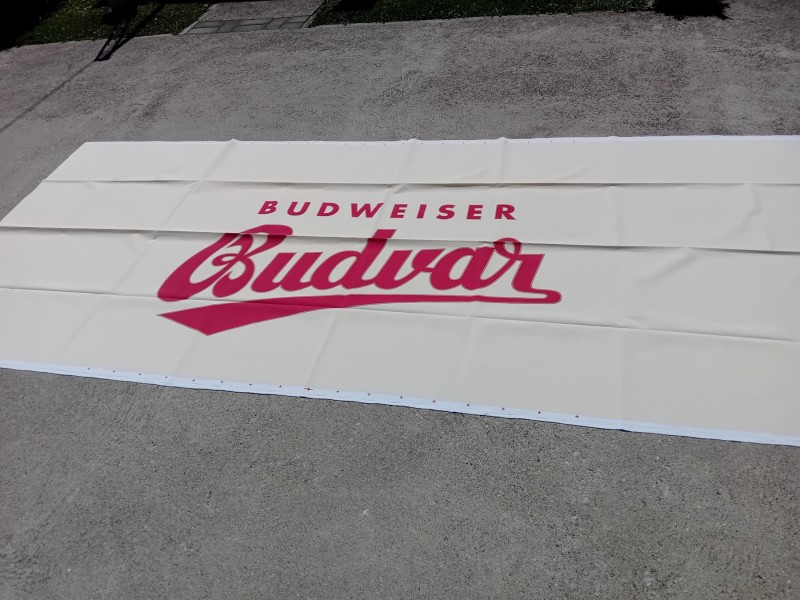 cirada platno bez Budweiser 3,65x1,60m kao nova