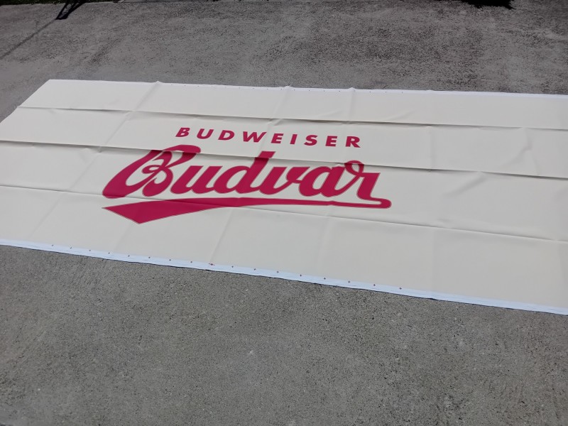 cirada platno bez Budweiser 3,65x1,60m kao nova