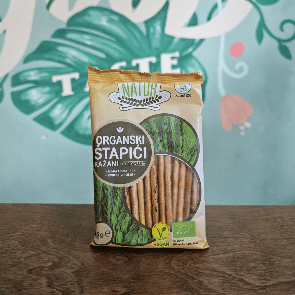 Natur – Organski ražani štapići od celog zrna 45g