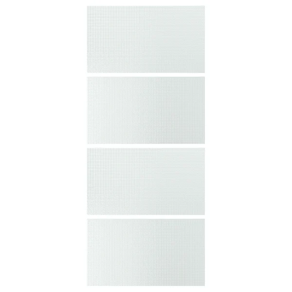 4 panela za okvir kliznih vrata, staklo s kvadratnom šarom, 100x236 cm