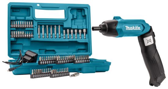 Makita DF001DW akumulatorski odvijač + 80-delni set pribora