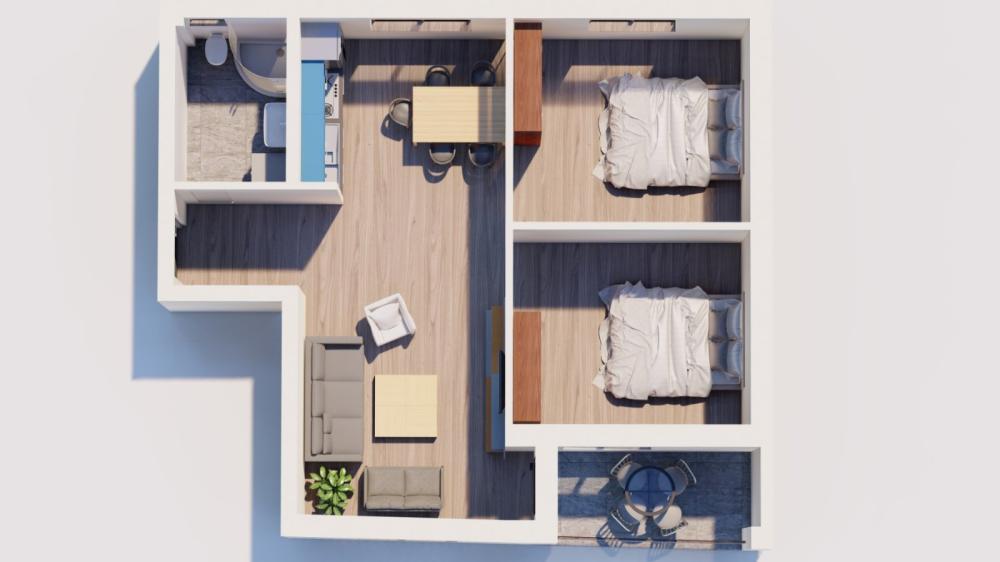 Dvoiposoban stan na prodaju, 56.81m2, 101.580€
