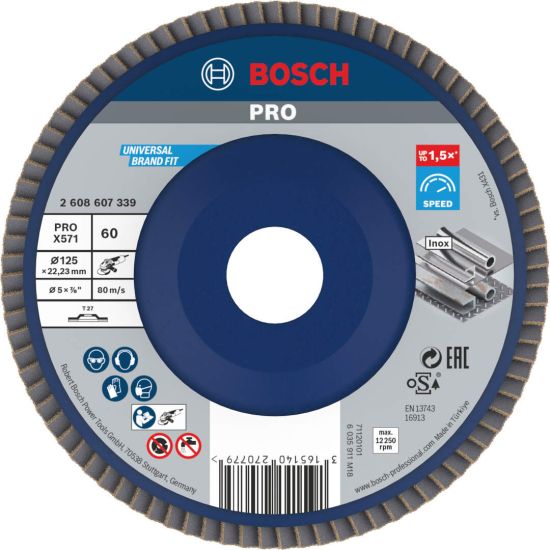 Bosch PRO X571 flap disk 125 mm G60 ravni T27 plastika oSa (2608607339)