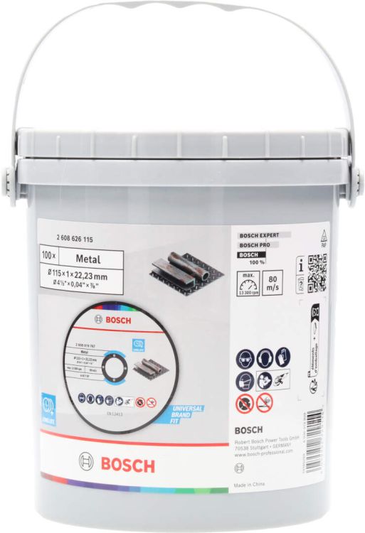Bosch GRAB & GO PVC kantica,100kom reznih ploča, ravna Standard for Metal A 60 T BF, 115x22,23x1,0mm (2608626115)