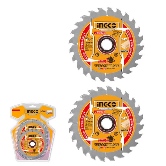 Set listova testere za drvo 2/1 24 zuba 185mm INGCO TSB1853