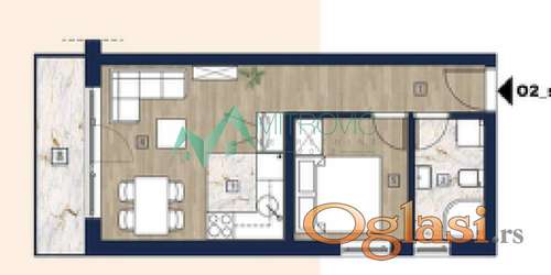 Novi Sad, Adice - Jednoiposoban stan 41m2 + terasa 3m2