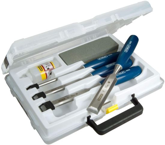Stanley set dleta za drvo 6, 12, 18, 25mm sa kamenom za oštrenje (0-16-130)