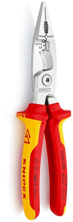 Knipex izolovana hromirana klešta za električne instalacije VDE 200mm (13 86 200)