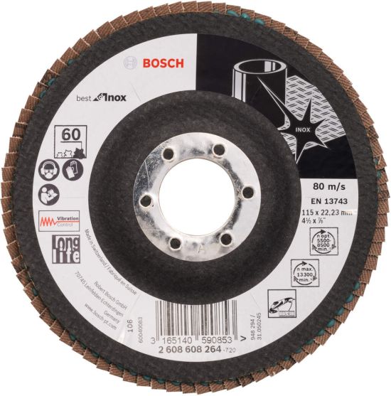 Bosch lamelni brusni disk X581, Best for Inox 115 mm, 22,23 mm, 60 - 2608608264