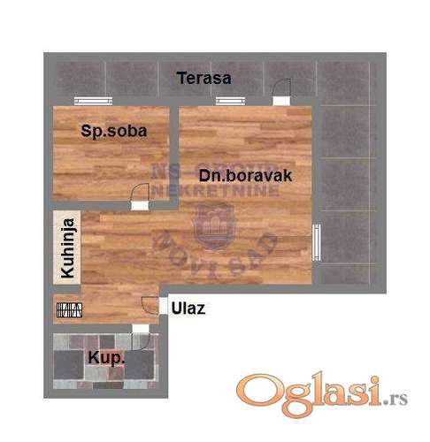 Dvosoban stan u Petrovaradinu, 45m2