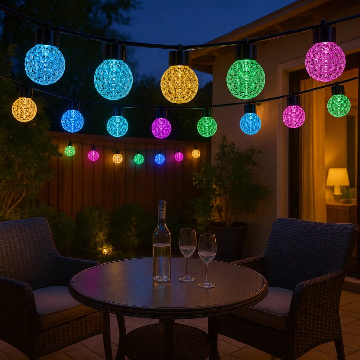 LED svetleći niz 9m, 20 RGB kugli