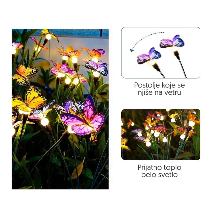 Solarna baštenska lampa - 4 kom. 6 LED