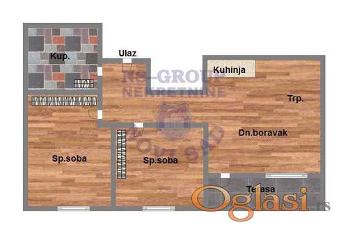 Trosoban stan na Telepu, 56m2