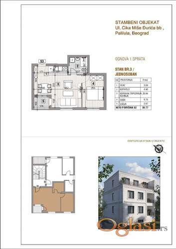Moderna novogradnja na Karaburmi, 40m2, 1.5 ID#3487