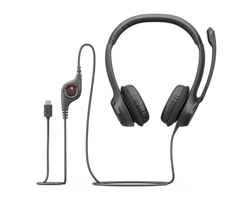 H390 Stereo USB-C slušalice sa mikrofonom crne