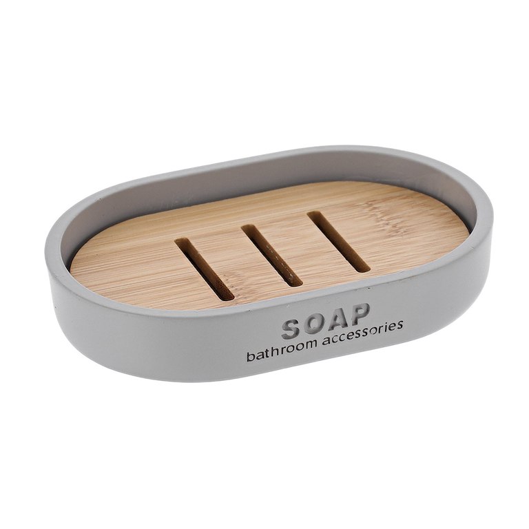 Tendance posuda za sapun poliresin bambus, siva