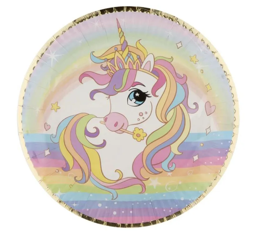 Rođendanski tanjiri 23cm UNICORN 6 kom