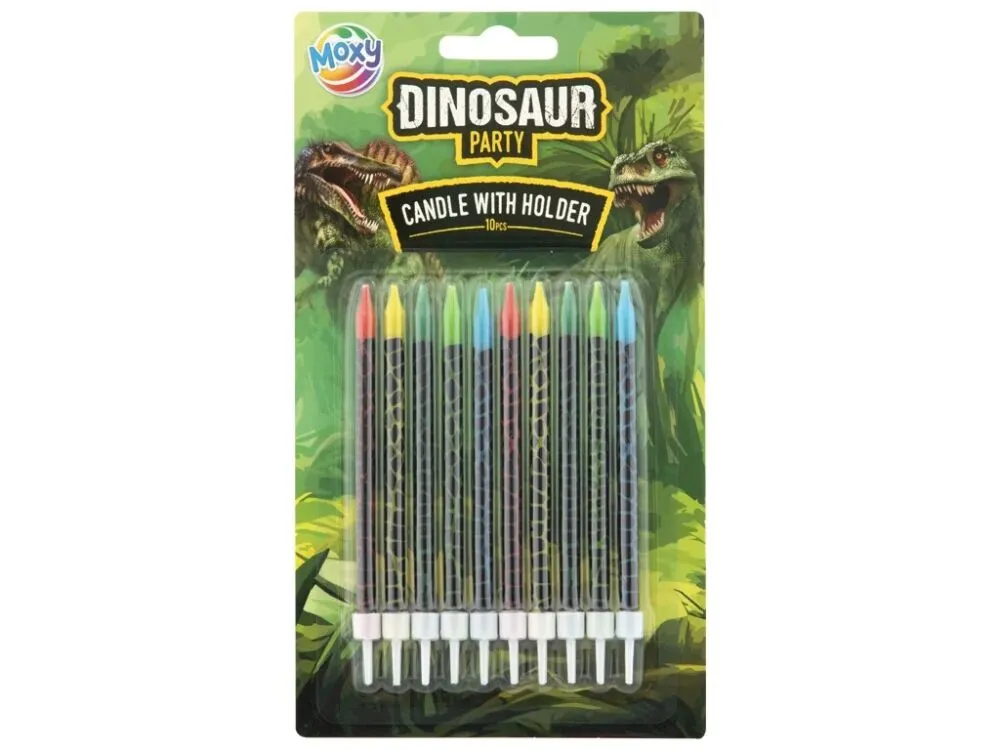 Rođendanske svećice 8 cm DINO PARTY 10 kom