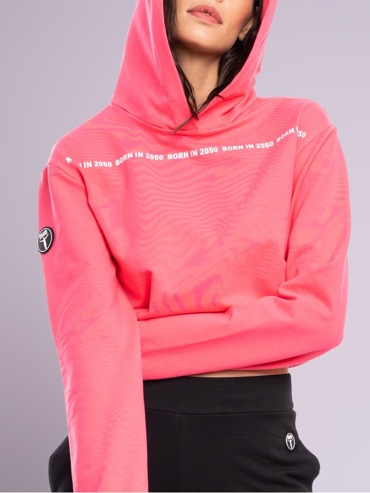 CROP TOP MAJICA DUGIH RUKAVA - HOT PINK