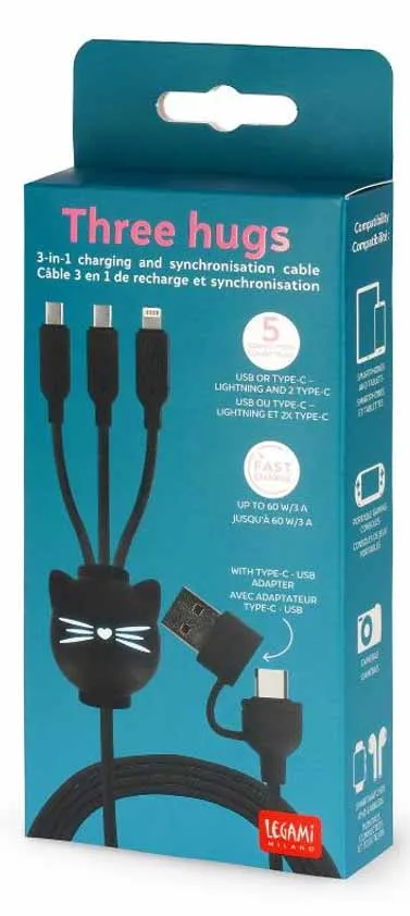 USB kabl MULTICABLE - THREE HUGS - KITTY