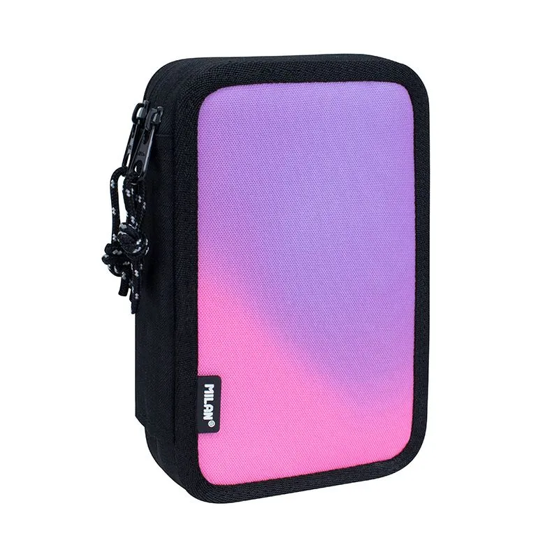 Dvostruka puna pernica MILAN - SUNSET BLACK PINK